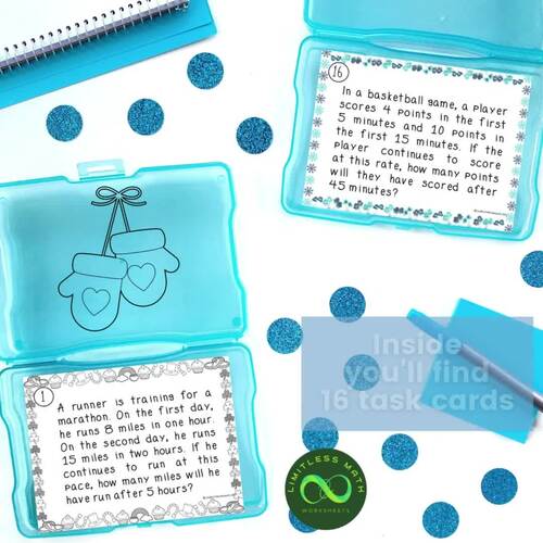 Winter Task Cards - Linear Equations Word Problems by Limitless Math ...