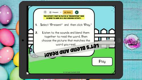 Blending and Segmenting Activities - Easter CVC Words - Google Slides™