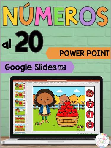 Numbers 1-20 in Spanish for Google Classroom™ Counting and addition