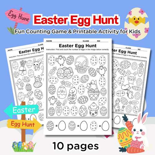 Easter Egg Hunt, Easter I Spy, Counting Game, Easter Activity for ...