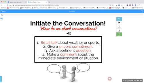 Boom Cards for Social Skills Initiate Start the Conversation! | TPT