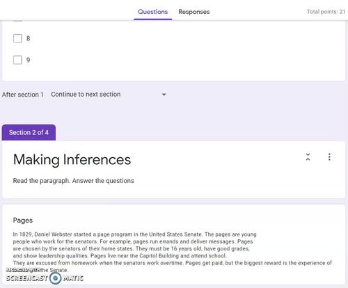 Inferences & Making Predictions Digital Forms Self Grading Assessment