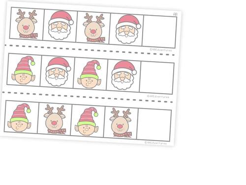 Christmas Activity Finish the Pattern Recognition Preschool Kinder Centers