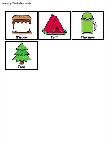Camping & Forest Animal Vocabulary Find & Color | Sensory Bin Activity