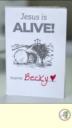 Christian Easter Craft: Jesus is Alive! Mini-Book by Becky's Learning Loft