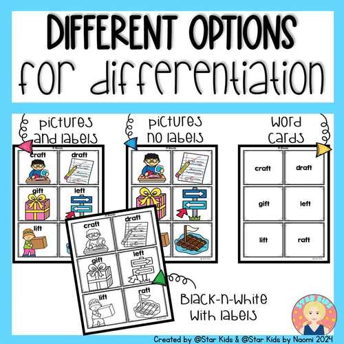 Ending Blends Picture Cards for Large Pocket Charts by Star Kids