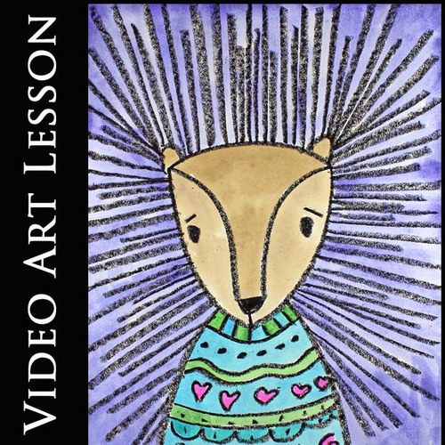 PORCUPINE IN A COZY WINTER SWEATER Art Lesson | EASY Drawing & Painting ...