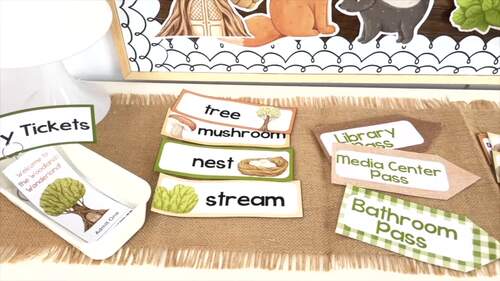 Woodland Friends Classroom Decor Bundle, Newsletters, Slide Templates
