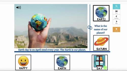 Earth Day Interactive Boom Cards for Core Words & Speech Therapy