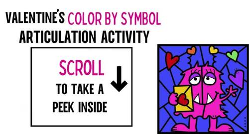 Valentine's Day Articulation Color By Code: P, B, T, D by Jennie's ...