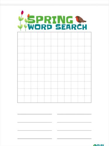 Spring make-your-own word search template | Student-created vocab activity