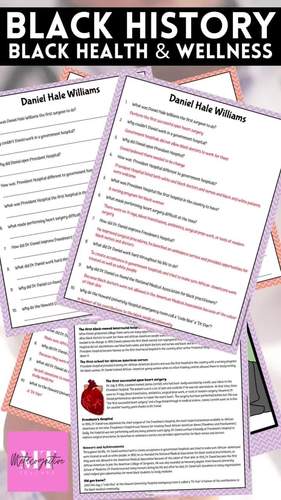 Black History - Daniel Hale Williams Reading Comprehension Worksheets