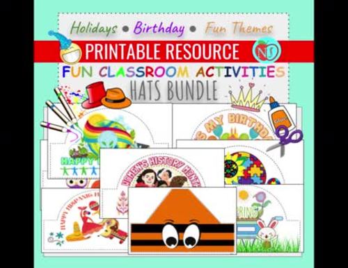 FUN HATS | Crown MEGA Bundle | COLOR CUT + PASTE HAT ACTIVITIES | Make ...