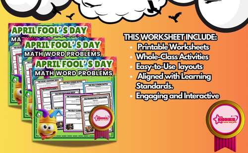 April Fool Math Word Problems Activities 2nd,3rd,4th,5th,6th,7th,8th Grade