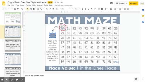 First Grade Place Value Digital Math Activity for Google Slides - Ones ...