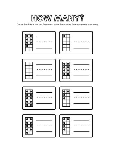 Counting to 10, Counting Worksheets, Preschool, Kindergarten, Math