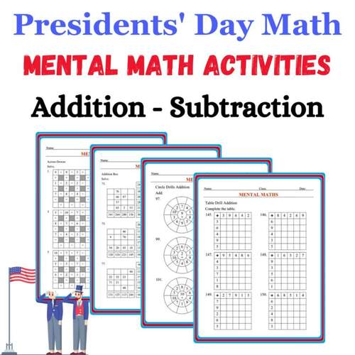 Presidents Day Activities : Funny Mental Math Activities Addition ...