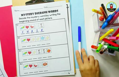 Digraph Mystery Worksheet by The Joy in Teaching | TPT