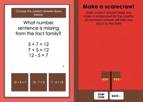 Fall 3 and 4 Digit Addition & Subtraction Boom Cards Digital Math Game