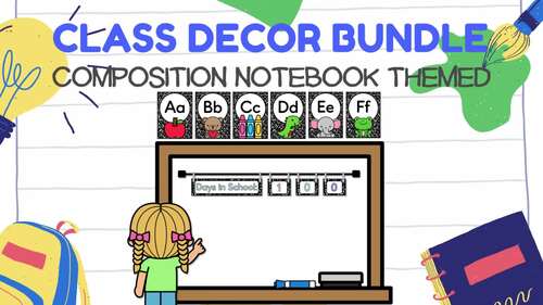 Back to School Composition Themed Classroom Decor Bundle | TPT