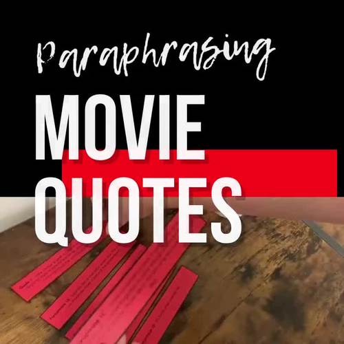 Avoiding Plagiarism Paraphrasing Activity with Movie Quotes | Middle ...