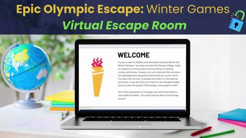 NO PREP Epic Olympic Escape: Winter Games Virtual Escape Room | TPT