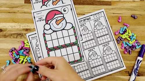 Holiday SNOWMAN Ten Frames Counting 1-20 Math Centers, Fine motor ...