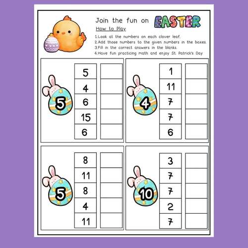 Join the fun EASTER For Pre-K to 2nd grade by KidSheets | TPT