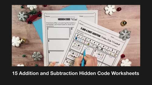 4 NBT 4 Winter Themed Addition & Subtraction Word Problems Hidden Code ...