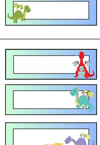 Dragon Desk Plates, Dragon Desk Name Tags, Dragon Bookmarks | TPT