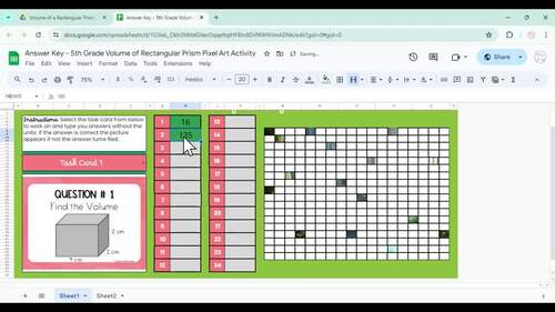 Volume of Rectangular Prisms Pixel Art 5th Grade Math Mystery Pictures ...