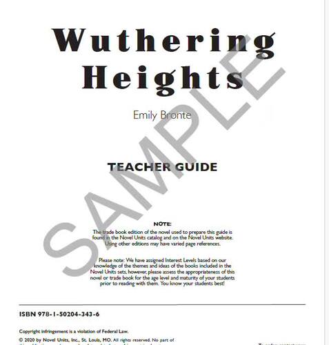 Wuthering Heights Novel Units® Teacher Guide Novel Study | TPT