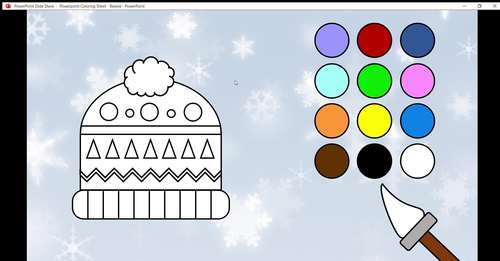 PowerPoint Coloring Sheet- Winter Hat Beanie Themed- Fun digital brain ...