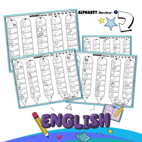 Alphabet Review / Ice Cream Themed Worksheets by ESL Classroom | TPT