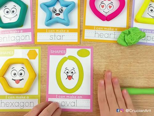 2D Shapes Playdough Mats: Word Tracing & Fine Motor Printable Activity