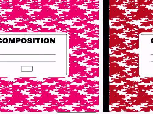 Digital Composition Notebook, Tabs for 5 Subjects, Horizontal Orientation