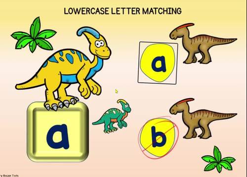 Dinosaurs Literacy Boom Cards Lowercase Letter Recognition ...