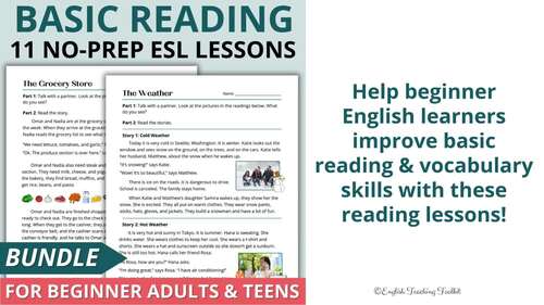 Beginner Adult ESL Short Story Reading & Vocabulary Activities ...