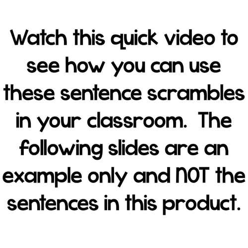 November Sentence Scrambles | Mixed Up Sentences | TPT