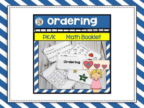 Kindergarten Grade Math Journal for Ordering Numbers and Sorting by Size