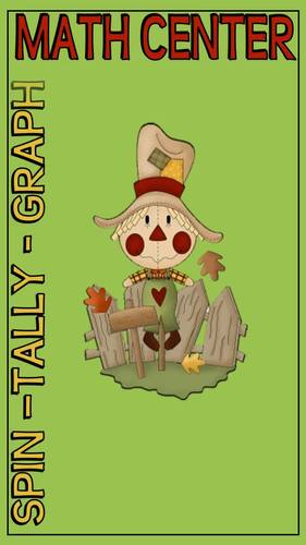 GRAPHING & DATA MATH CENTER Spin Tally Graph Scarecrow Theme Math Activity