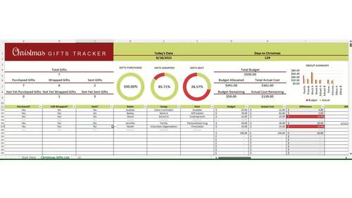 Christmas Gift List Excel Spreadsheet by Mom Money Map | TPT