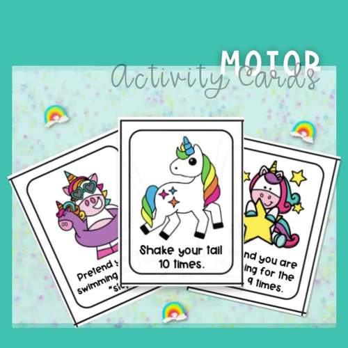 Unicorn Brain Breaks Large Motor Activity Cards | Indoor or Outdoor