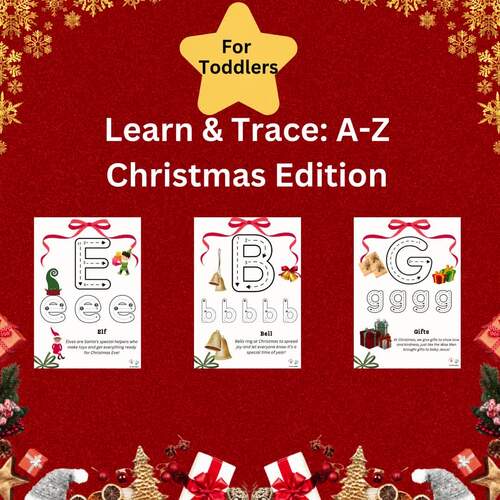 Christmas ABC Tracing Printables for Toddlers | A-Z Holiday Letter ...