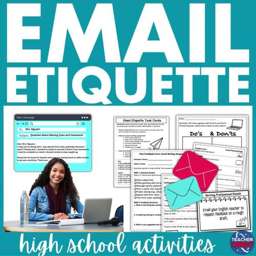 Email Etiquette How to Write an Email Back to School Activity Unit High ...