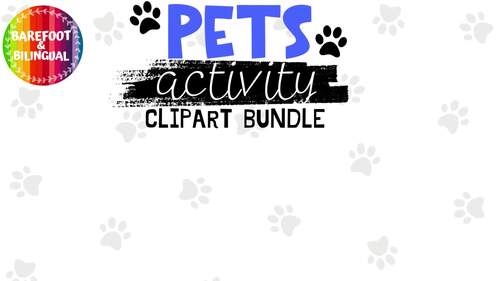 Pets Activity Clipart Bundle | Directed Draw, Tracing, Color By & Dot ...