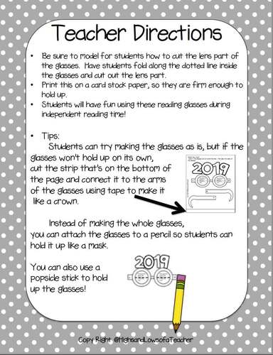 Printable New Year's Glasses (2024) Activity (FUN Reading Glasses!)