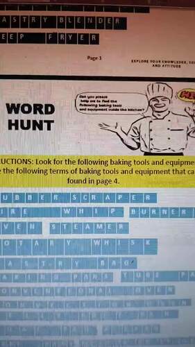 Baking tools and equipment worksheets, activity flashcard | TPT