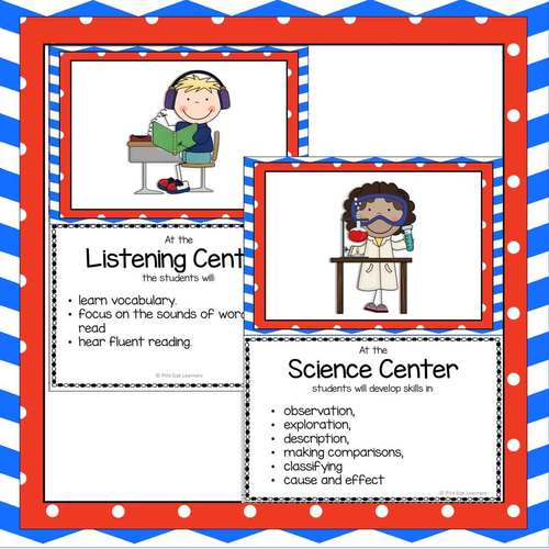 Center Signs | Math | Literacy | Ocean Themed | With Objectives | TPT