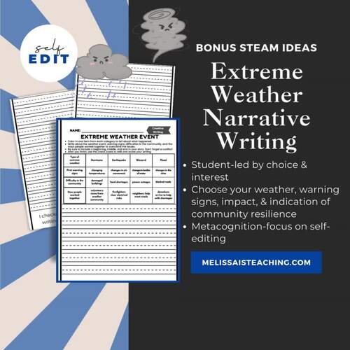 Extreme Weather Narrative Writing with Editing Checklist + BONUS STEAM ...